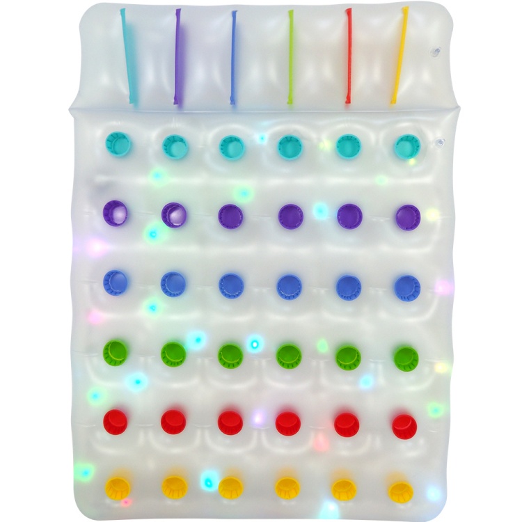 Solar Powered LED Inflatable Pool Air Mattress with Built-in Pillow ...